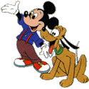 mickey & pluto talking (in Clipart)